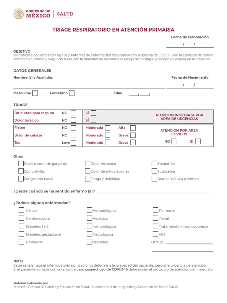 Triage Respiratorio Atencion Primaria | PDF | Dolor de cabeza | Diabetes