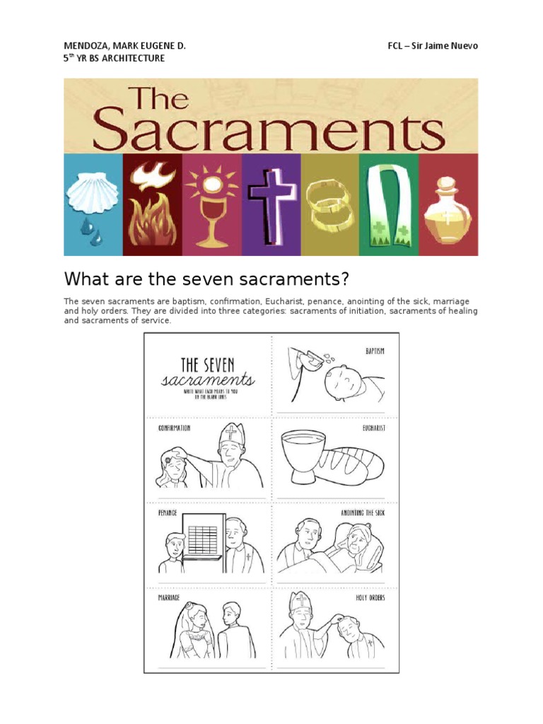 What Are The Seven Sacraments?: Mendoza, Mark Eugene D. FCL - Sir Jaime ...