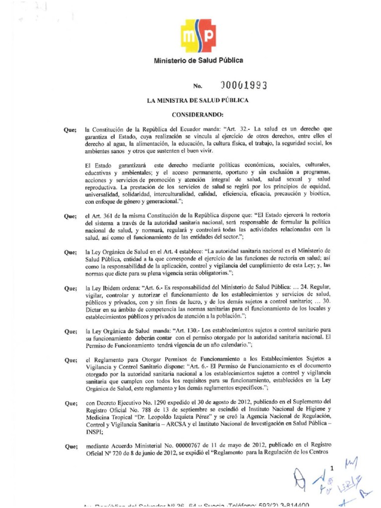 Acuerdo 1993 - Instructivo para Permiso de Funcionamiento de Centros de Recuperación PDF | PDF