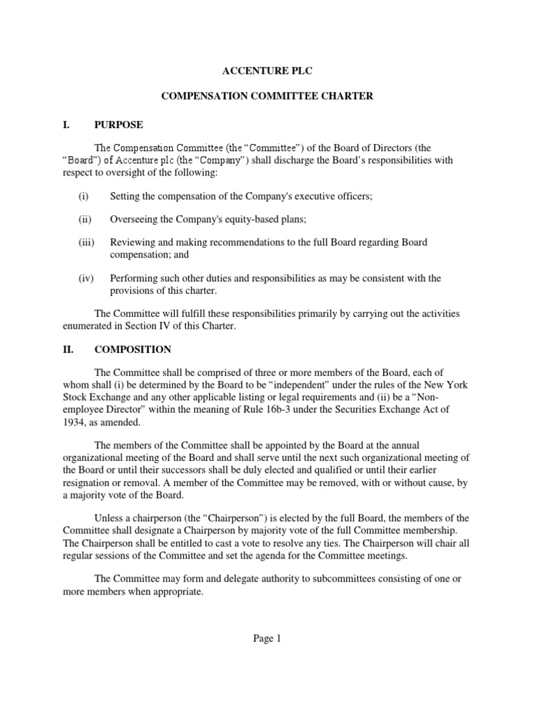 Accenture Compensation Committeril | PDF | Committee | Board Of Directors