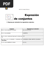 Expresión de Conjuntos - Unidad 2 - Actividad 1 | PDF