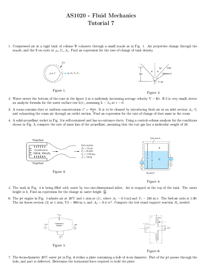 AS1020 - Fluid Mechanics Tutorial 7 | PDF
