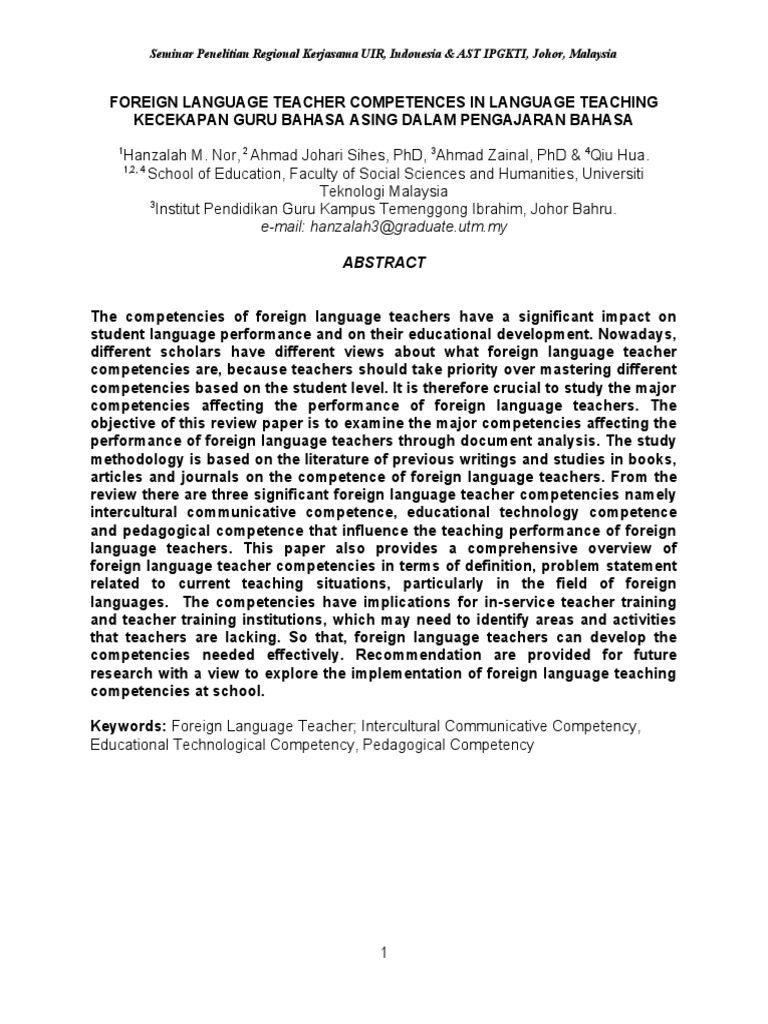 Foreign Language Teacher Competencies | PDF | Pedagogy | Teachers