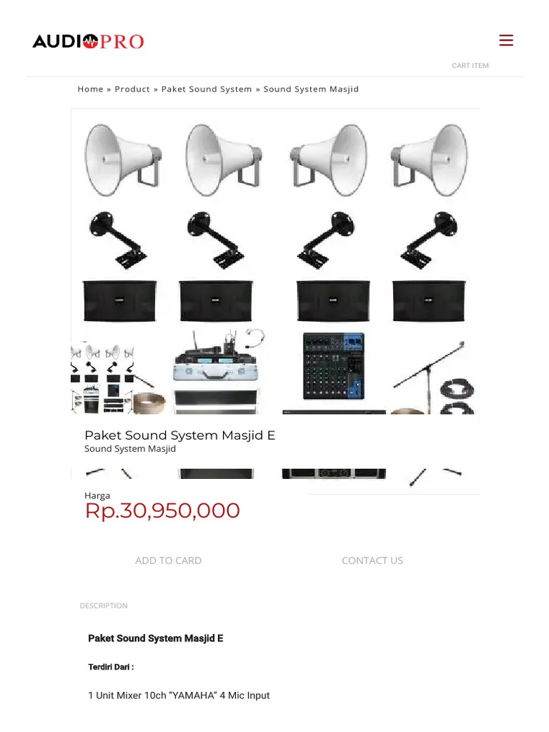 Paket Sound System Masjid E - Sound System Masjid - Audio Pro | PDF ...