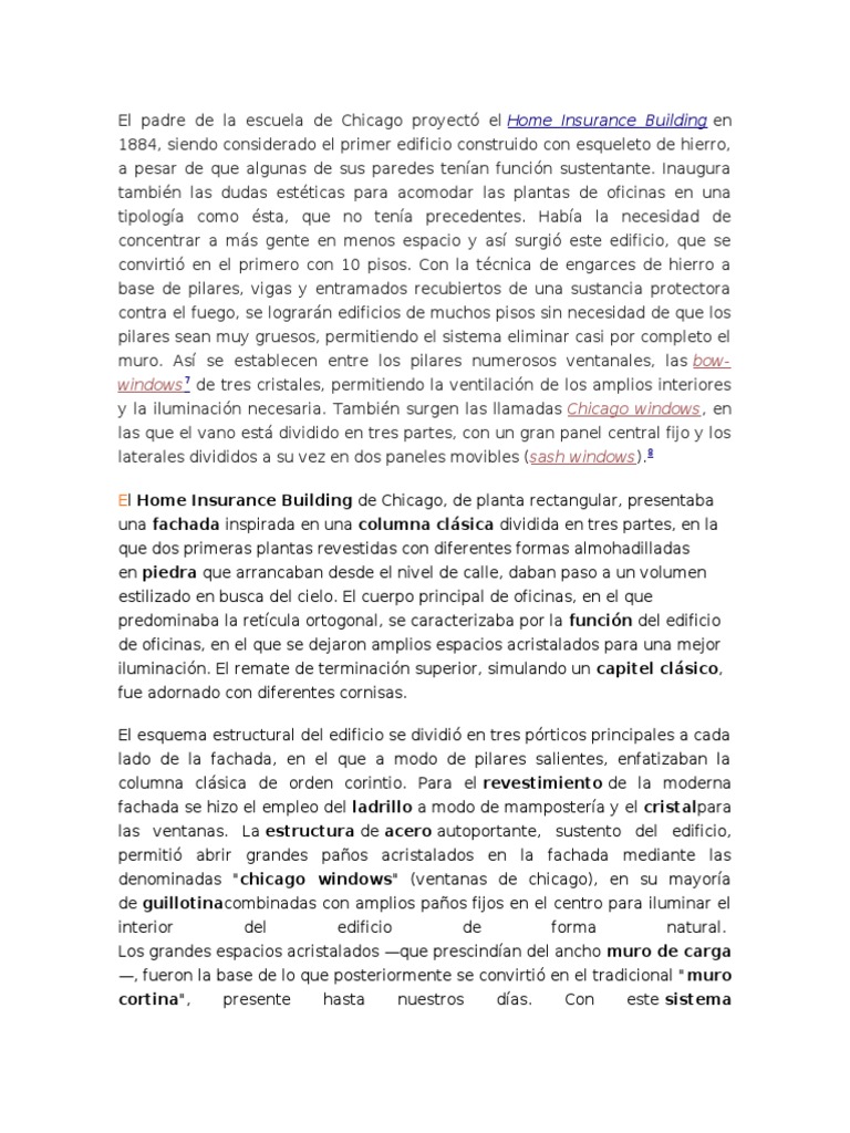 Historia del Home Insurance Building | PDF | Diseño arquitectonico ...