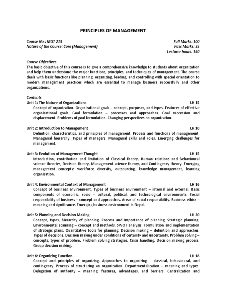 01 Principles of Management | PDF | Leadership | Motivation