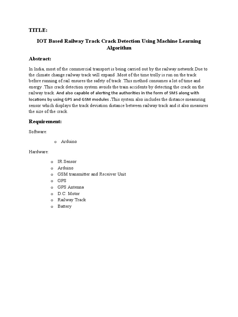 IoT Railway Track Crack Detection System | PDF