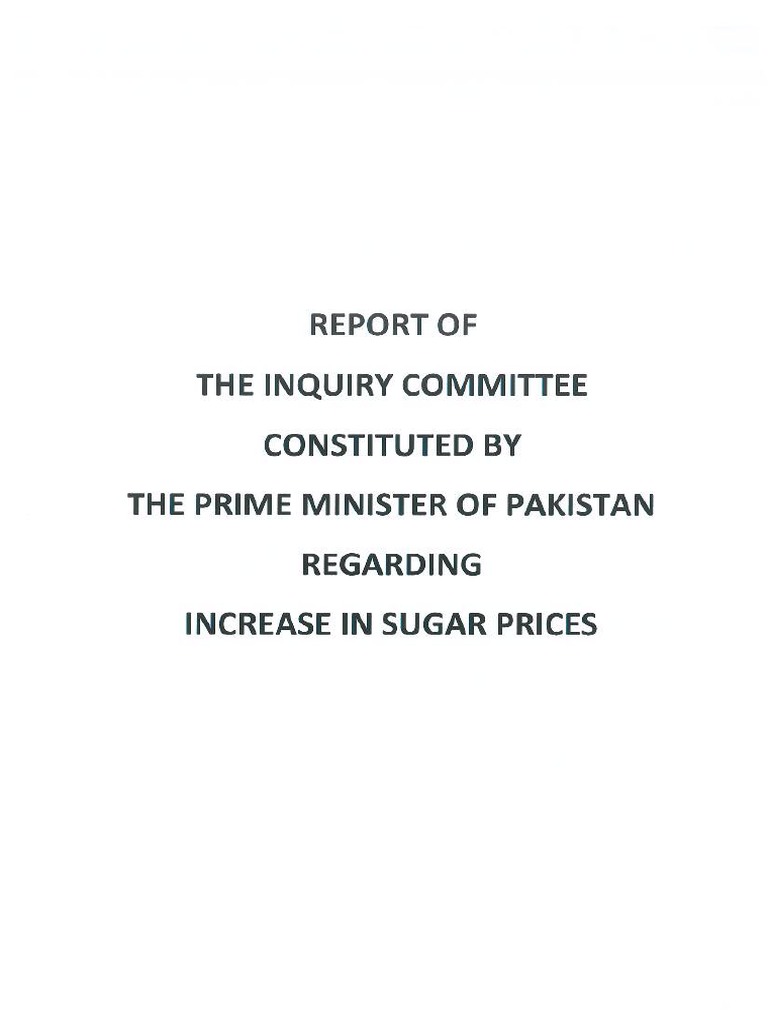 Sugar Inquiry Committee Main Report Dated 24.03.2020 PDF | PDF