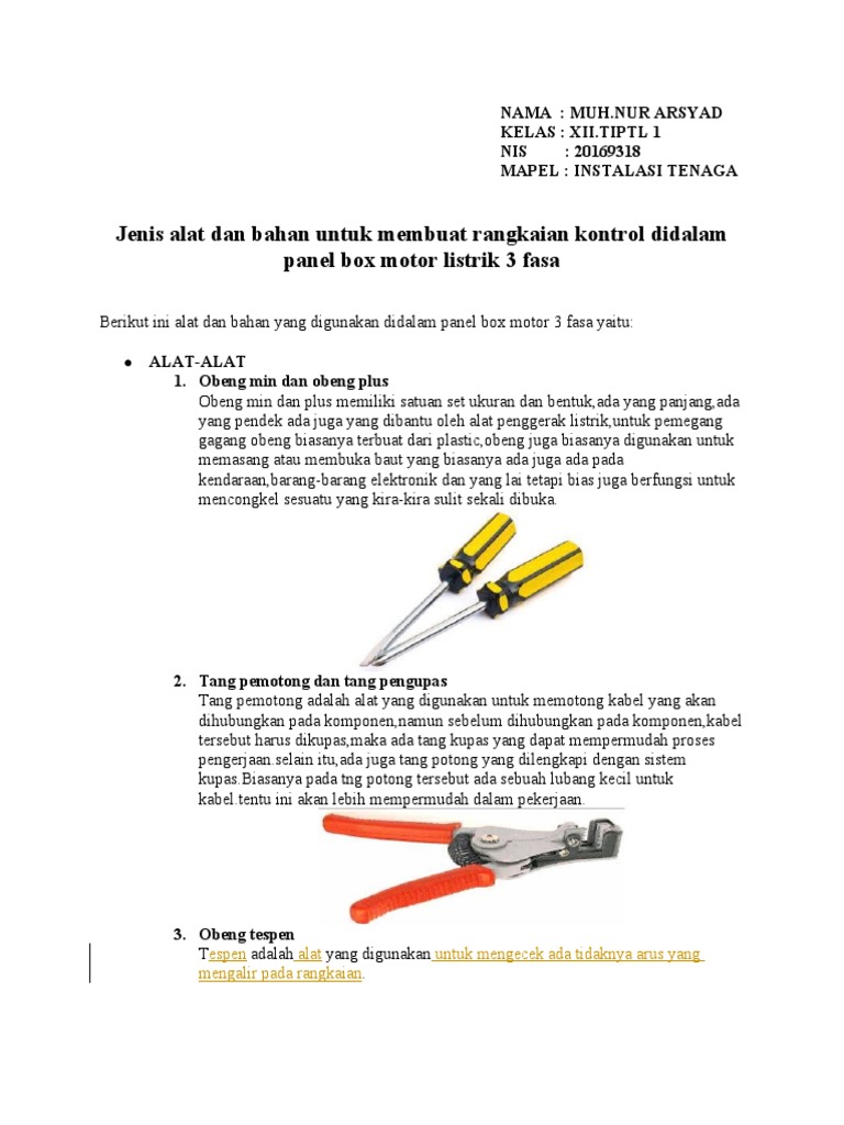 Kontrol Panel Box Motor Listrik 3 Fasa | PDF