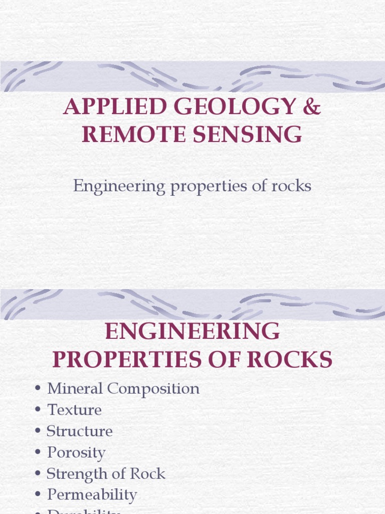 Engineering Properties of Rocks | PDF | Porosity | Rock (Geology)