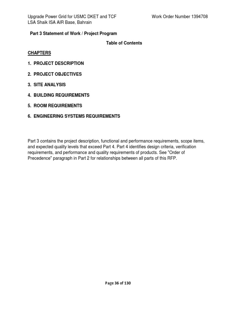 Scope of Work - Upgrade Power Grid - Isa Air Base PDF | PDF | Wall | Door