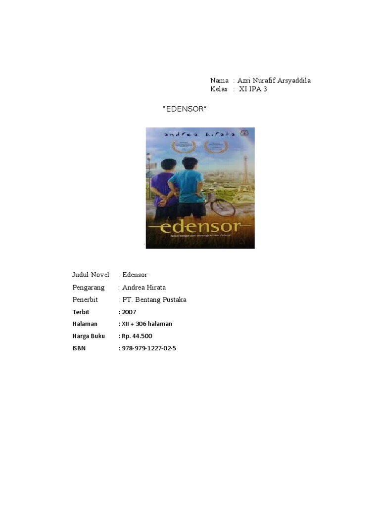 Resume Novel Edensor | PDF