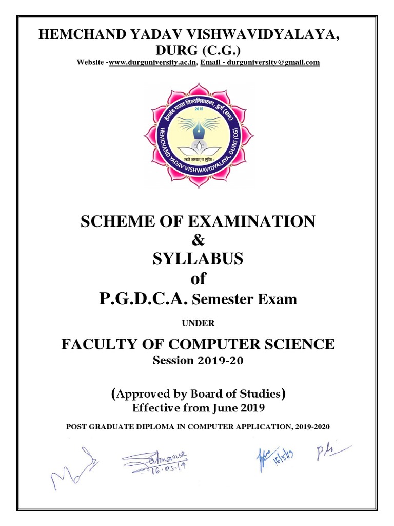 Of P.G.D.C.A.: Scheme of Examination & Syllabus | PDF | Relational Model | Pointer (Computer ...