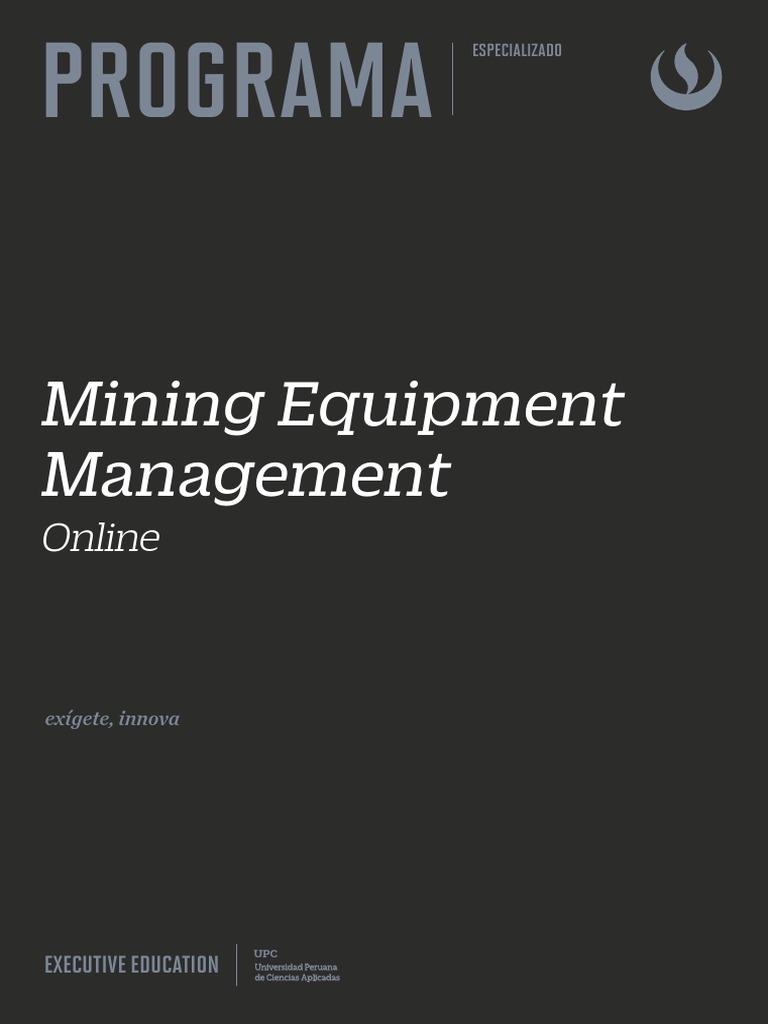 UPC Programa Mining Equipment Management | PDF | Ingeniería de ...