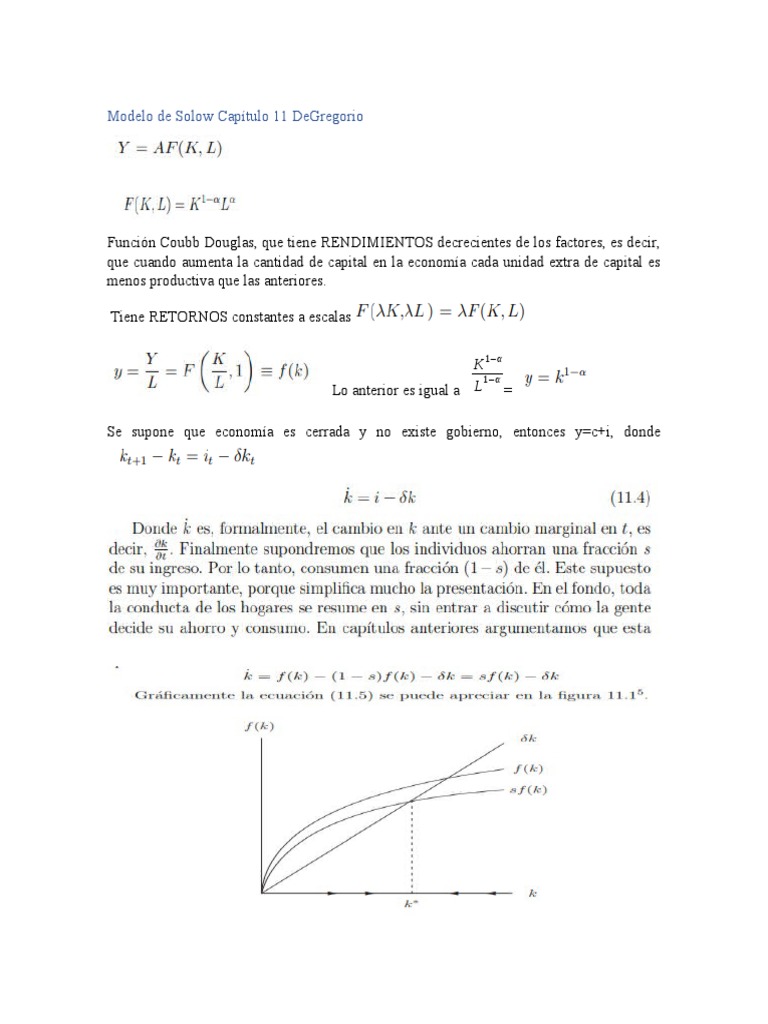Modelo de Solow | PDF | Crecimiento económico | Macroeconómica