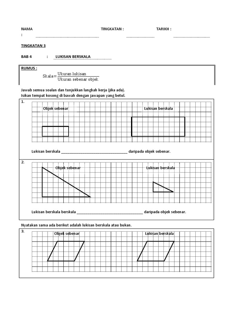 T3 Bab 4 Lukisan Berskala | PDF