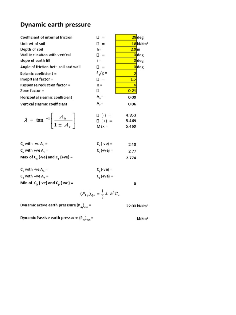 Dynamic Earth Pressure Analysis | PDF | Civil Engineering | Classical ...