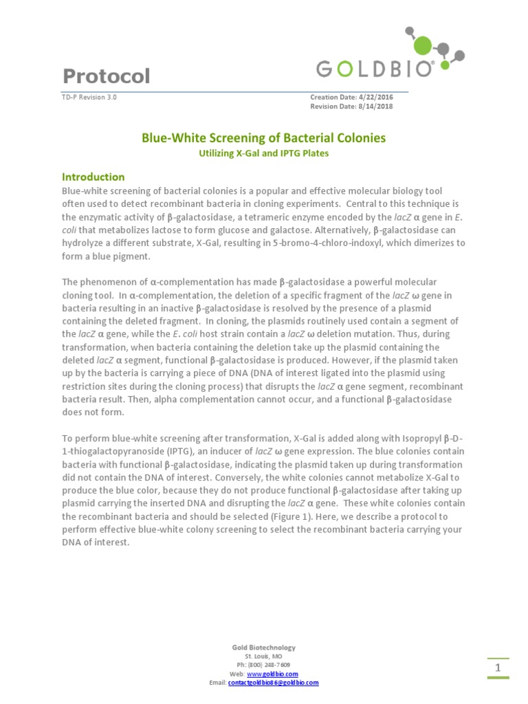Blue White Screening of Bacterial Colonies Using X-Gal and IPTG Plates ...