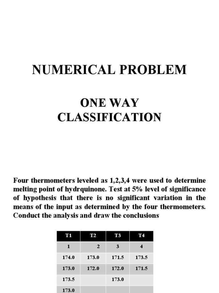 Numerical Problem: One Way Classification | PDF