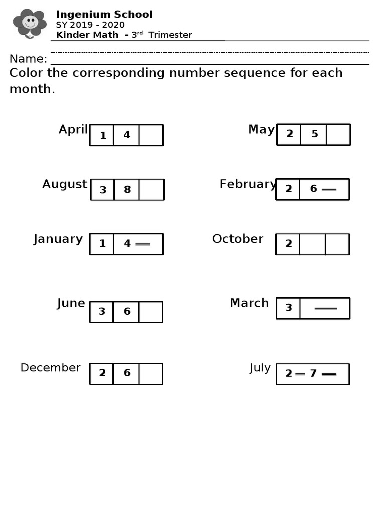 Kinder Math Number Sequences | PDF