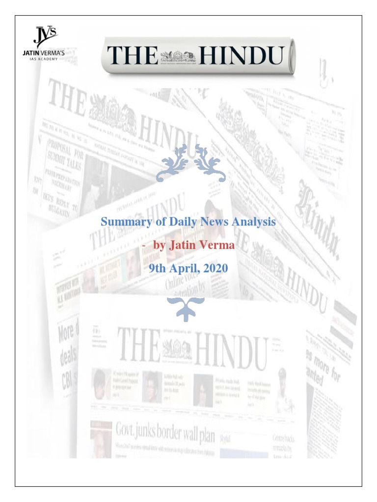 Summary of Daily News Analysis: - by Jatin Verma | Download Free PDF | Government