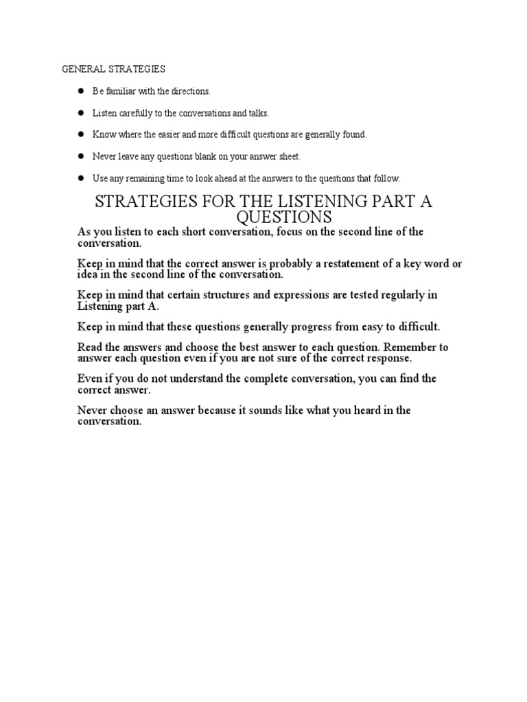 Effective Listening Test Strategies | PDF