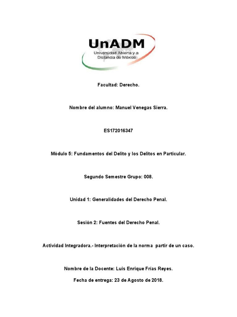 M5 U1 S2 Mavs | PDF | Fuentes del derecho | Derecho penal M5 U1 S2 Mavs | PDF | Fuentes del derecho | Derecho penal