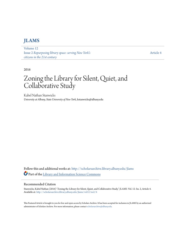 Zoning Library Spaces for Study Needs | PDF | Libraries | Classroom