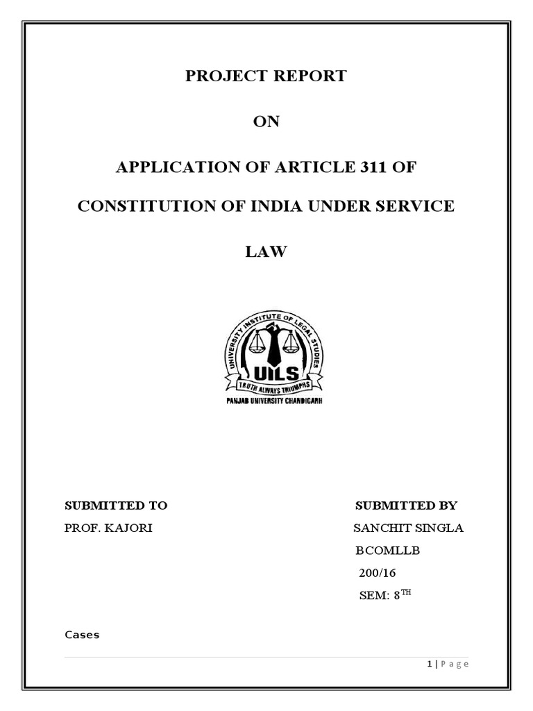 Article 311 Application in SL | PDF | Supreme Court Of India | Supreme ...