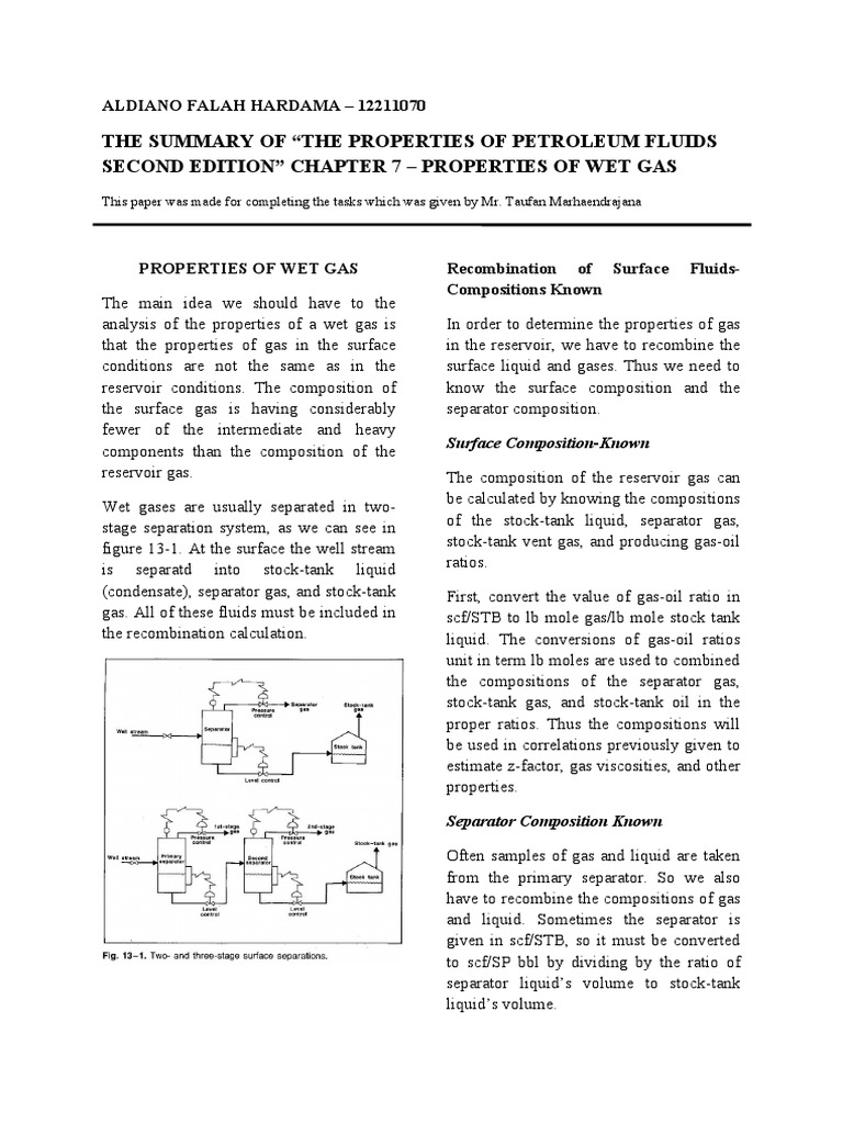 Properties and Composition of Wet Gas | PDF | Petroleum Reservoir | Gases
