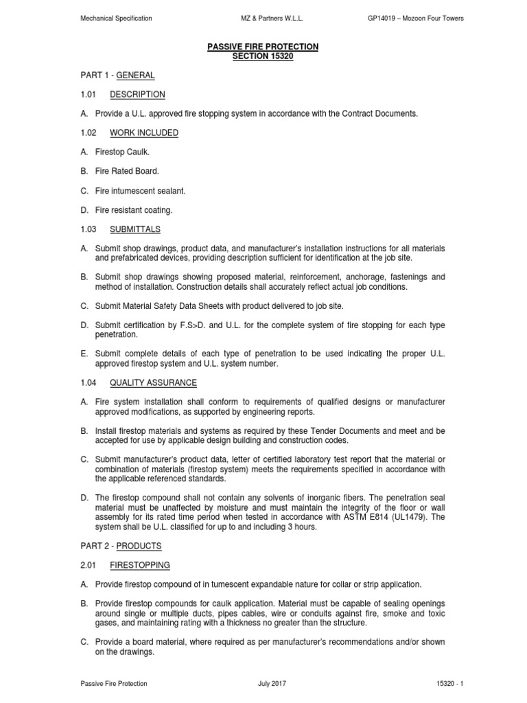 Passive Fire Protection | PDF | Civil Engineering | Building Technology