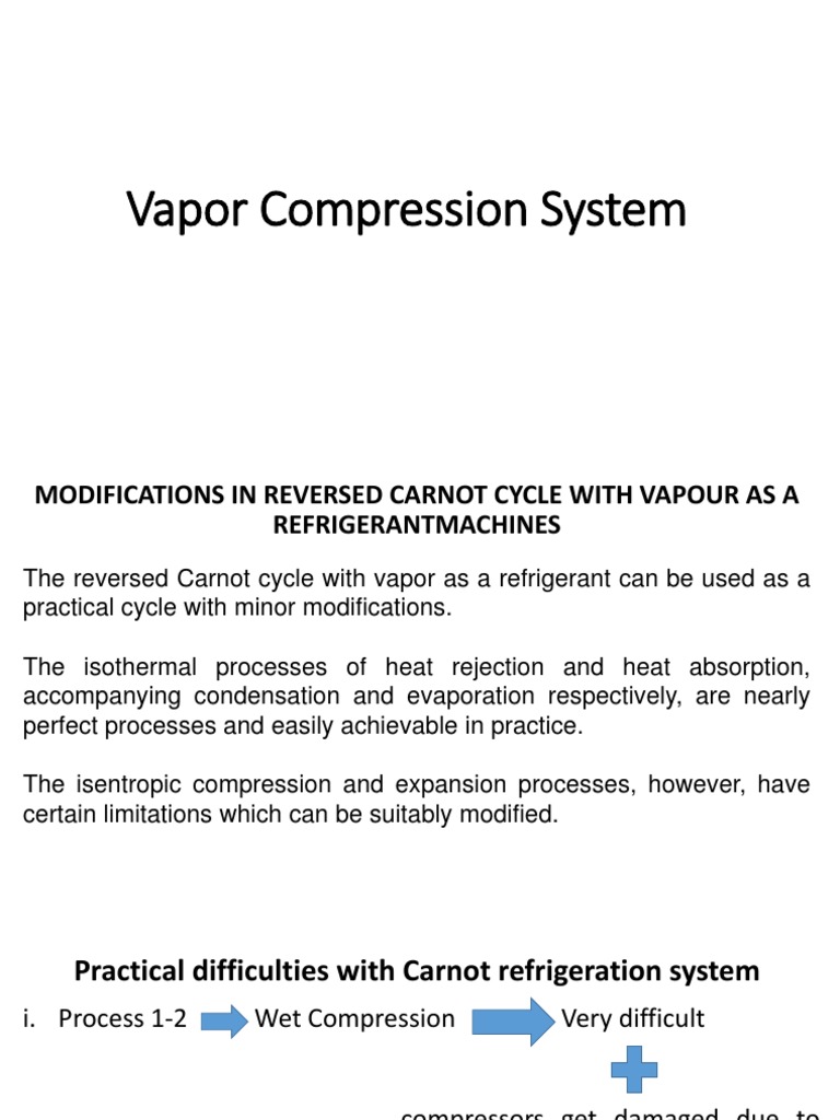 Vapour Compression System | PDF | Refrigeration | Vapor