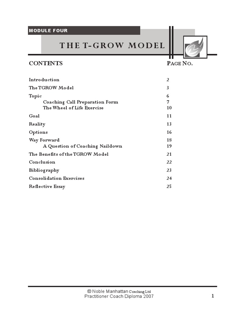 Report 4 The T-Grow Model 2007 | PDF | Goal Setting | Goal