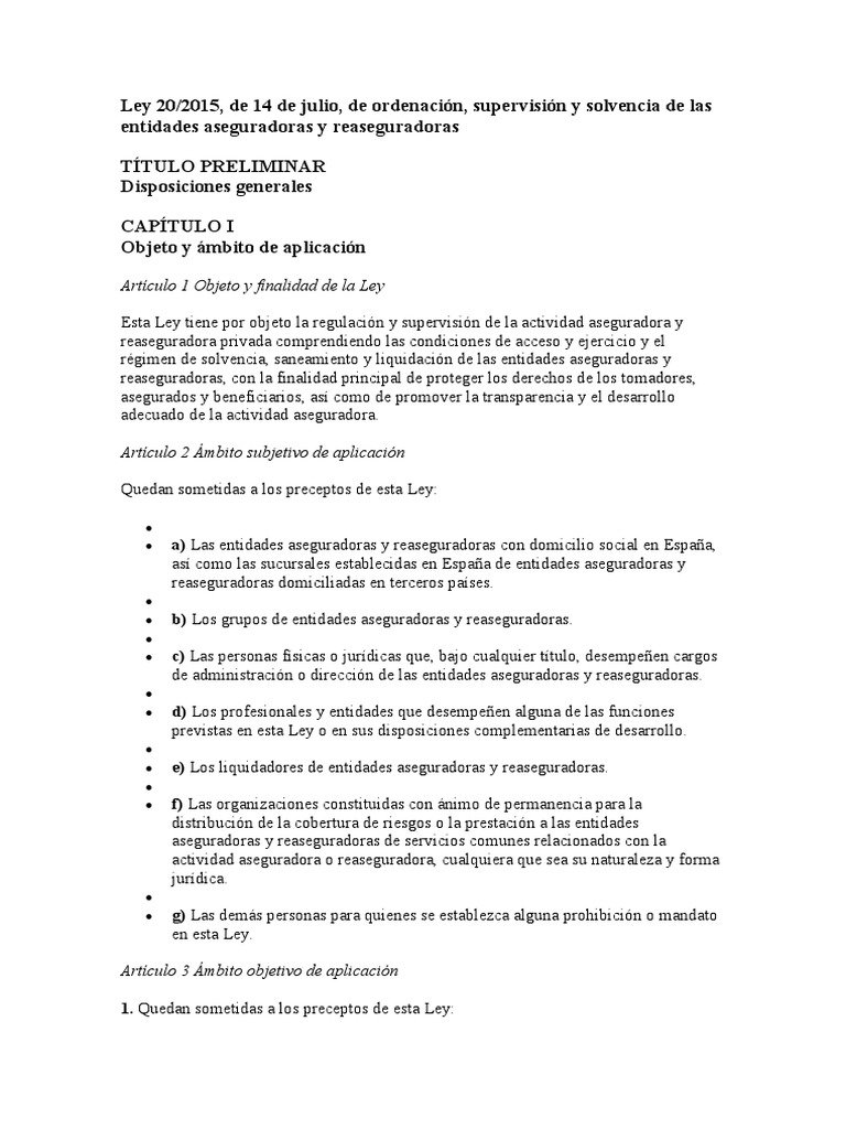 Ley Entidades Aseguradoras y Reaseguradoras | PDF | Reaseguro | Fondo de pensiones