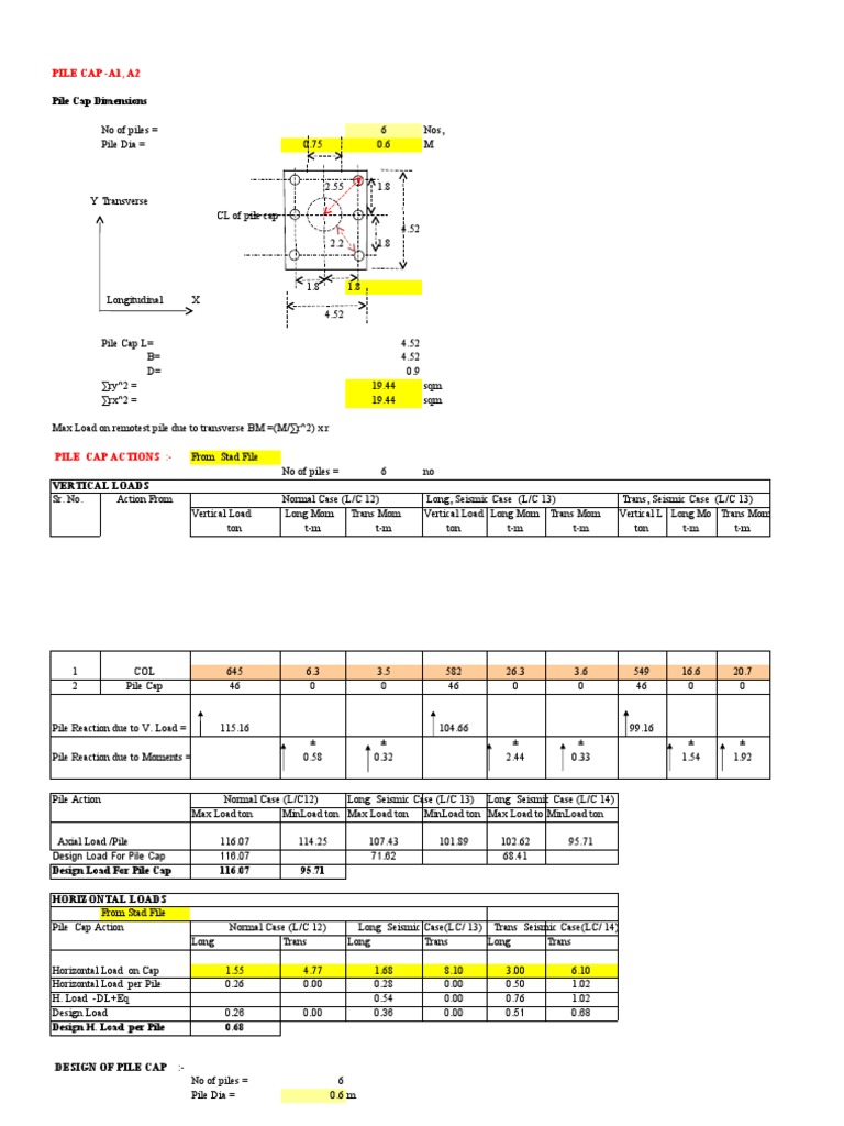 Pile Cap Dimensions | PDF | Deep Foundation | Mechanics