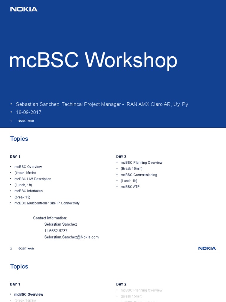 MCBSC Workshop: - Sebastian Sanchez, Techincal Project Manager - Ran Amx Claro Ar, Uy, Py - 18 ...