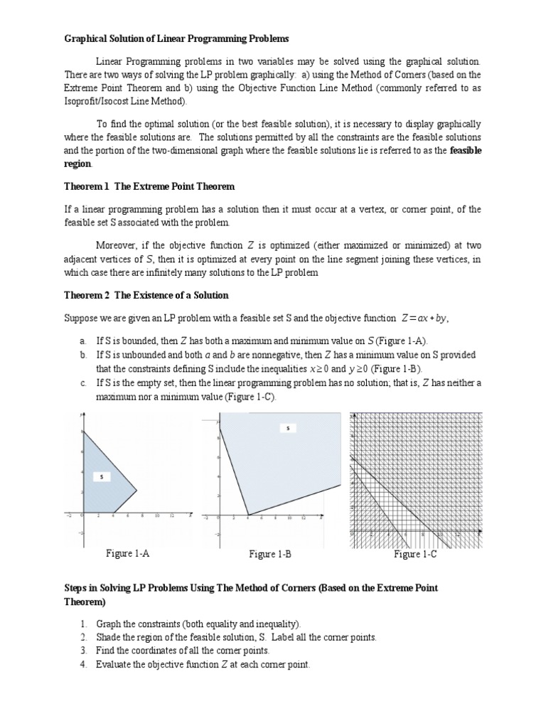 Graphical Solution of LP Problems Hand-Out | PDF | Linear Programming | Mathematical Optimization