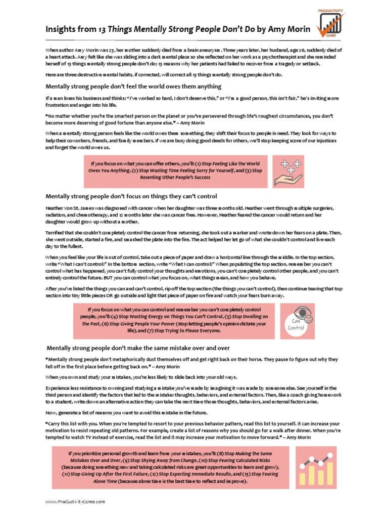 Insights on Mental Strength Habits | PDF | Motivation | Motivational