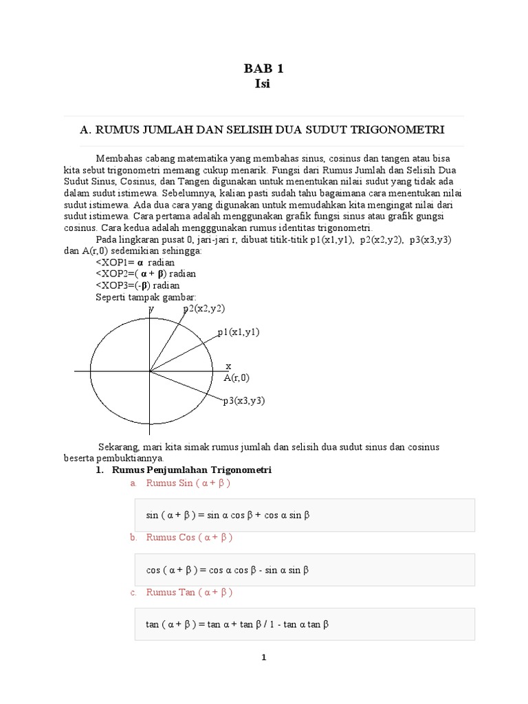 Rumus Jumlah dan Selisih Trigonometri | PDF