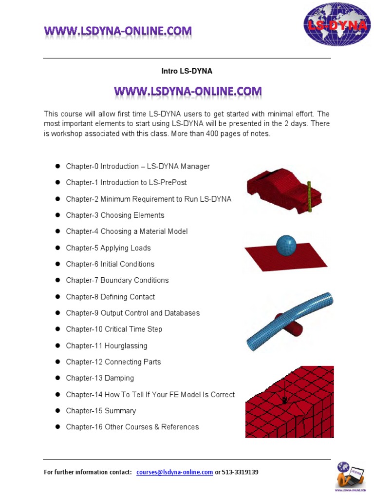 Intro LS-DYNA: For Further Information Contact: or 513-3319139 | PDF