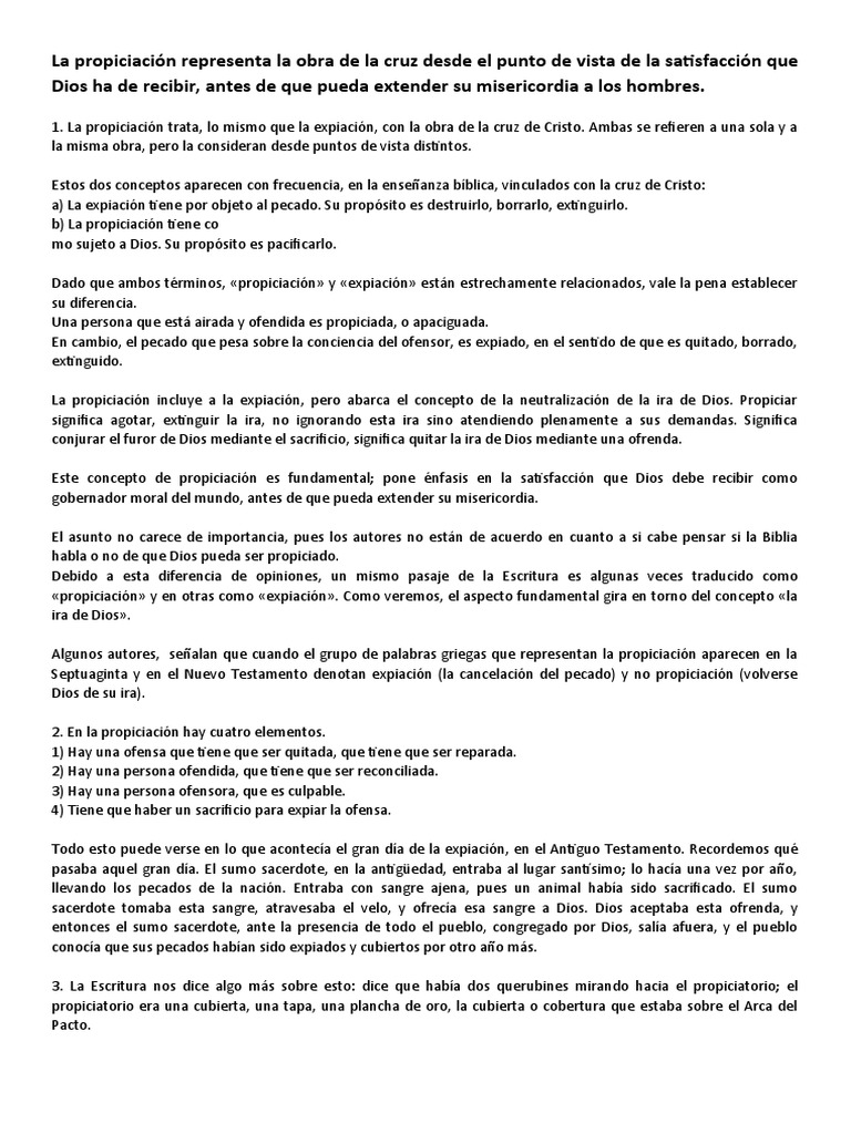 Significado de la Propiciación Bíblica | PDF | Pecado | Cristo (título)