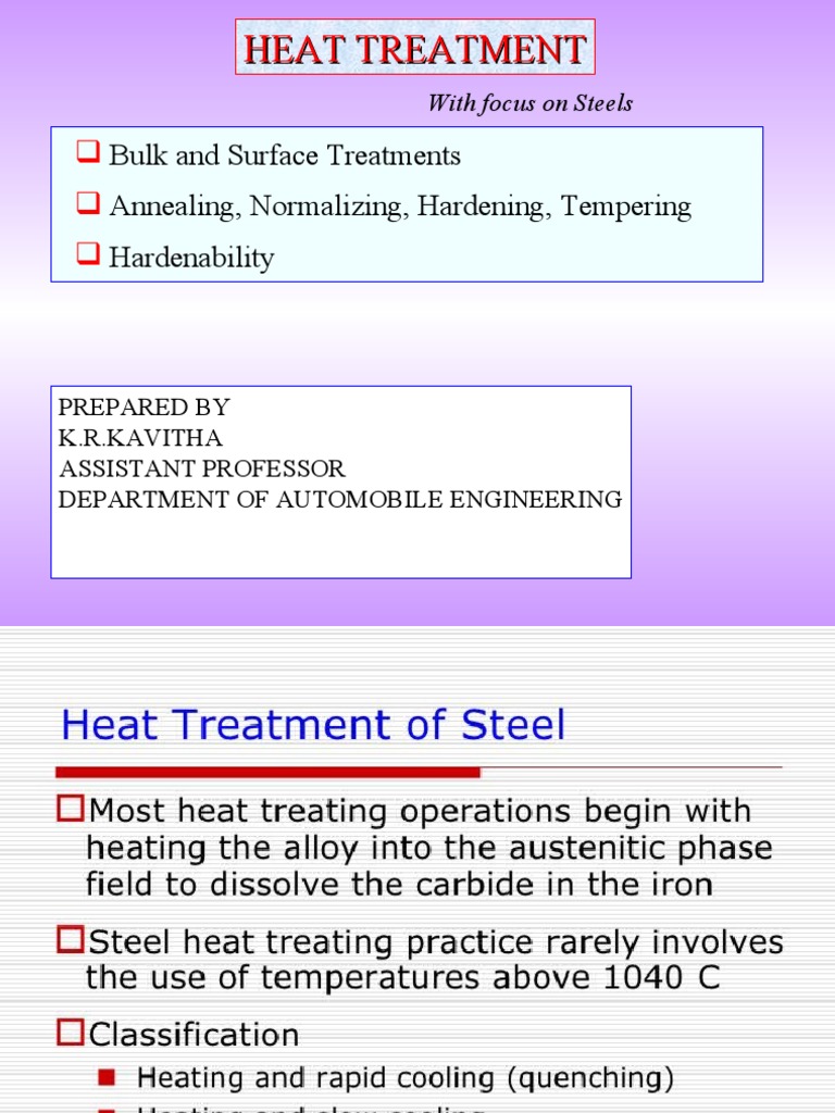 Heat Treatment | PDF | Annealing (Metallurgy) | Heat Treating