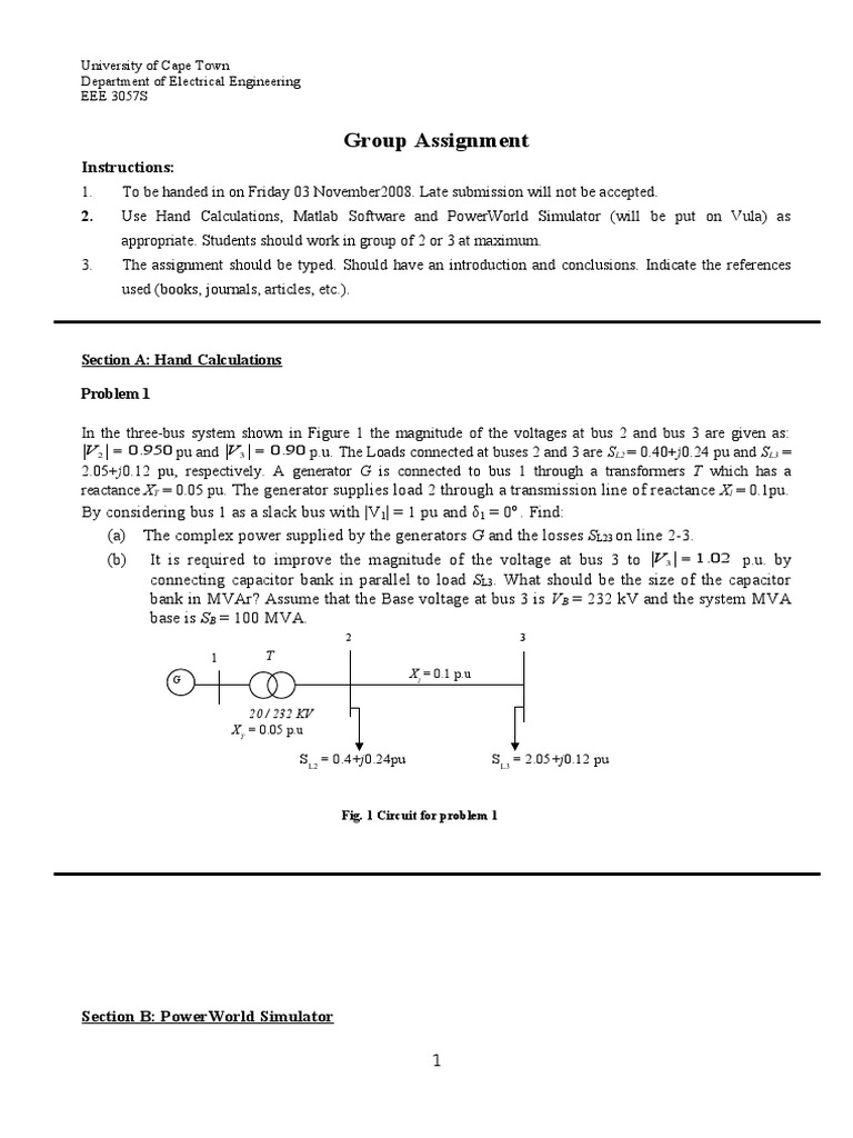 Group Assignment: Instructions | PDF | Electric Power Transmission | Transmission Line