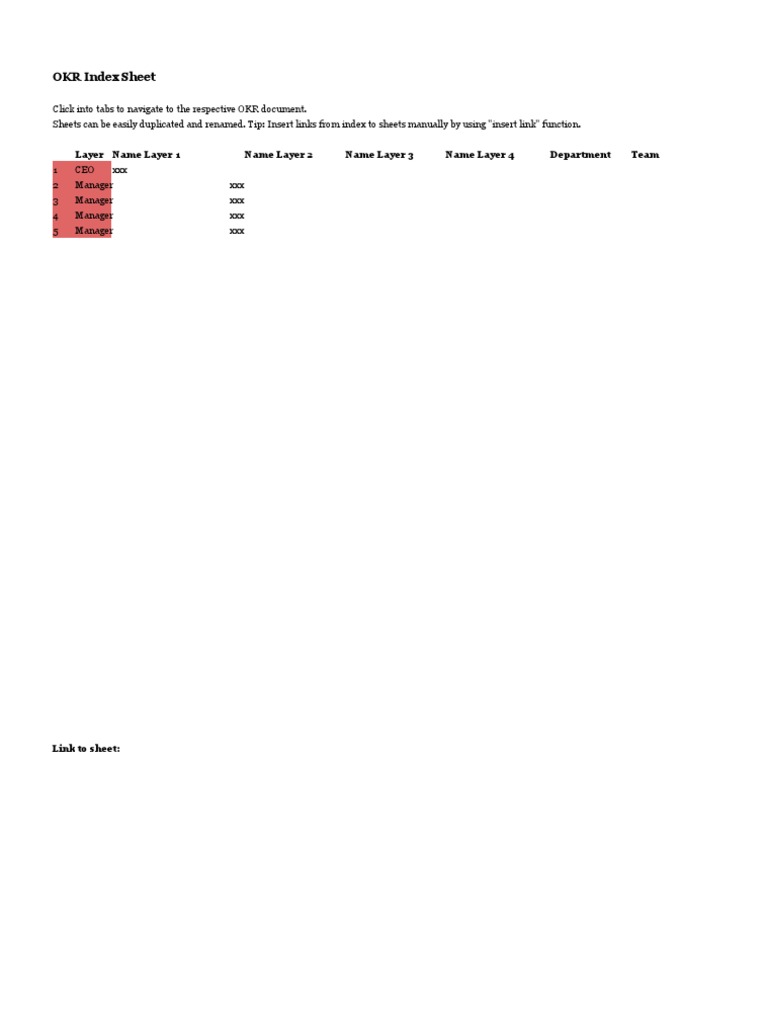OKR Spreadsheet Template With Weekly Checkins | PDF | Target Audience ...