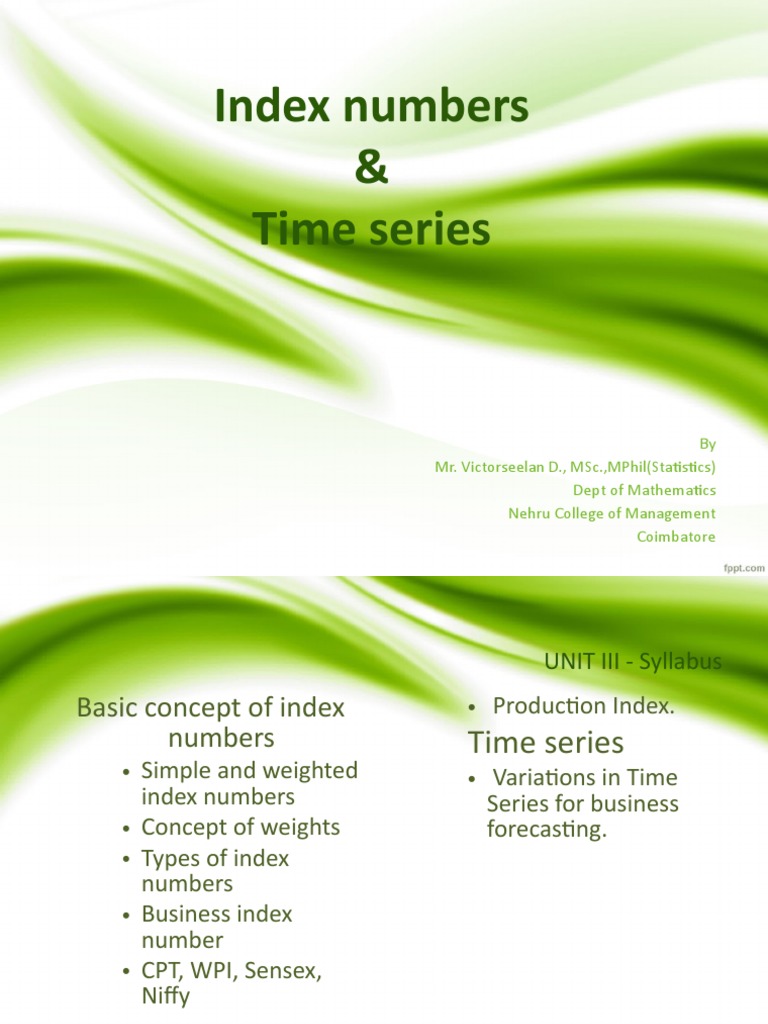 Understanding Index Numbers and Types | PDF | Stock Market Index ...