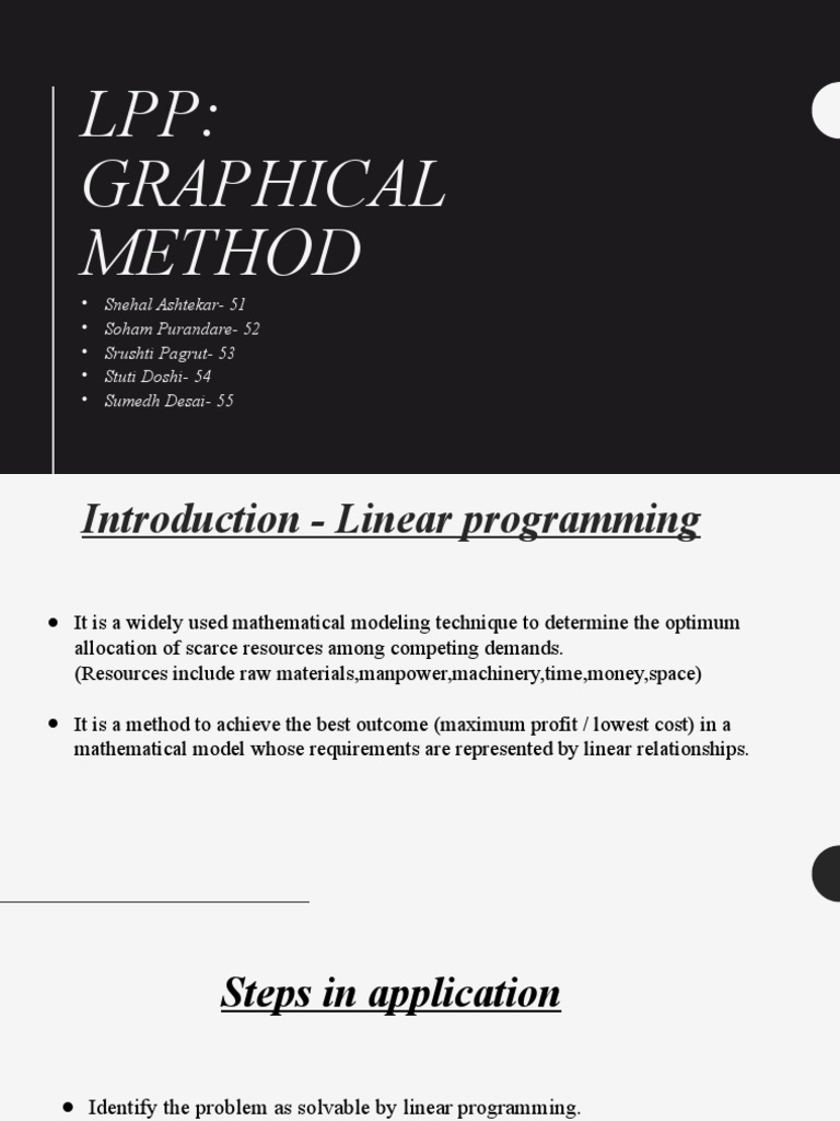 Lpp Graphical Presentation Pdf Linear Programming Mathematical Optimization