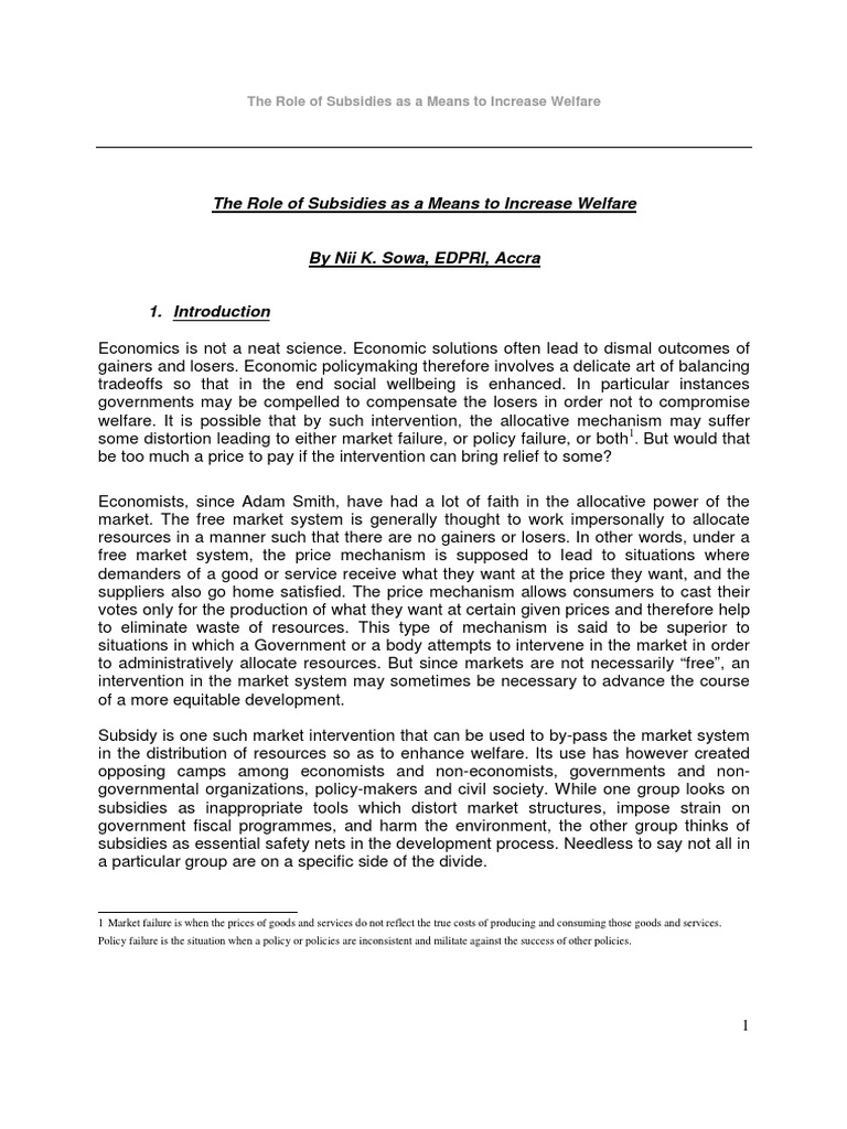 Role Subsidies Increase Welfare 2 PDF | PDF | Subsidy | Externality