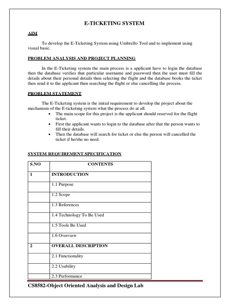 E-Ticketing System Development UML Diagrams VB | PDF | Use Case ...