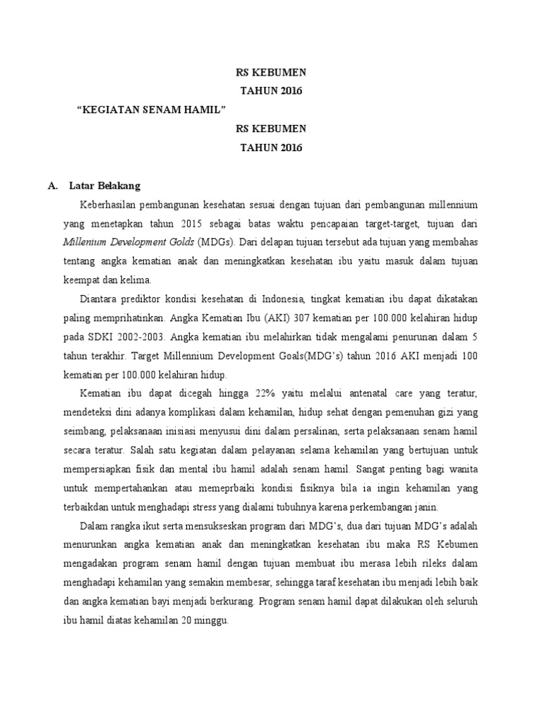 Proposal Senam Hamil | PDF