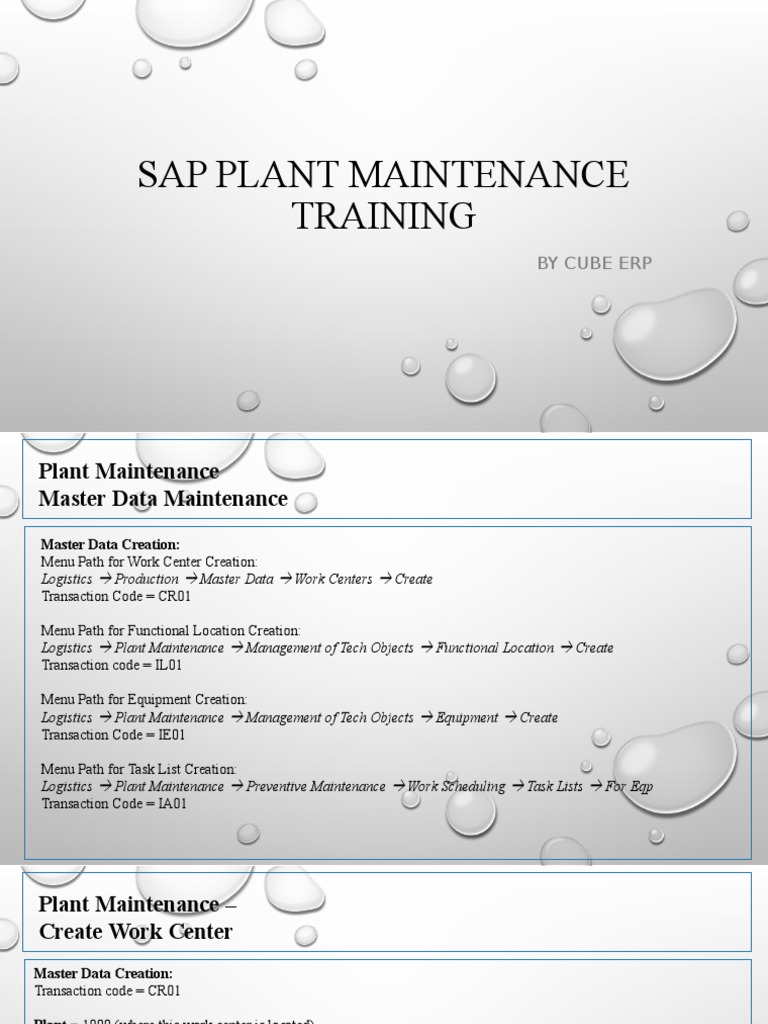 Sap Plant Maintenance Training: by Cube Erp | PDF | Logistics ...
